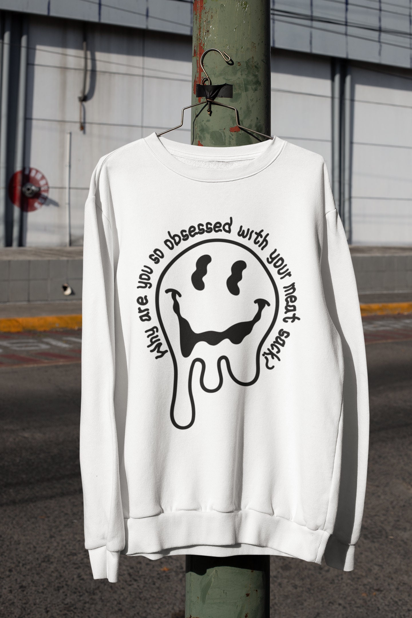 Melting Smiley Face, Sarcastic Sweater, Grunge Clothing, Punk Clothing ...