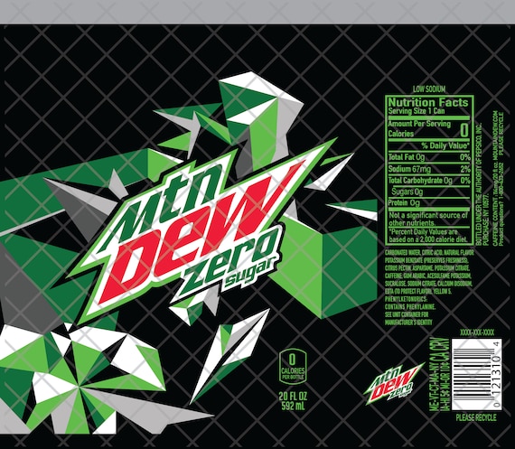Diet Mountain Dew Label