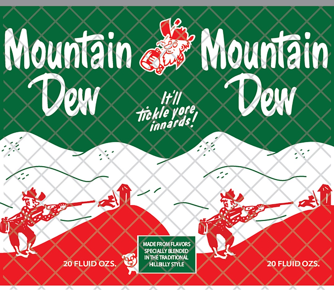 Mountain Dew Old Style Label High Quality for 20oz Tumbler Straight ...