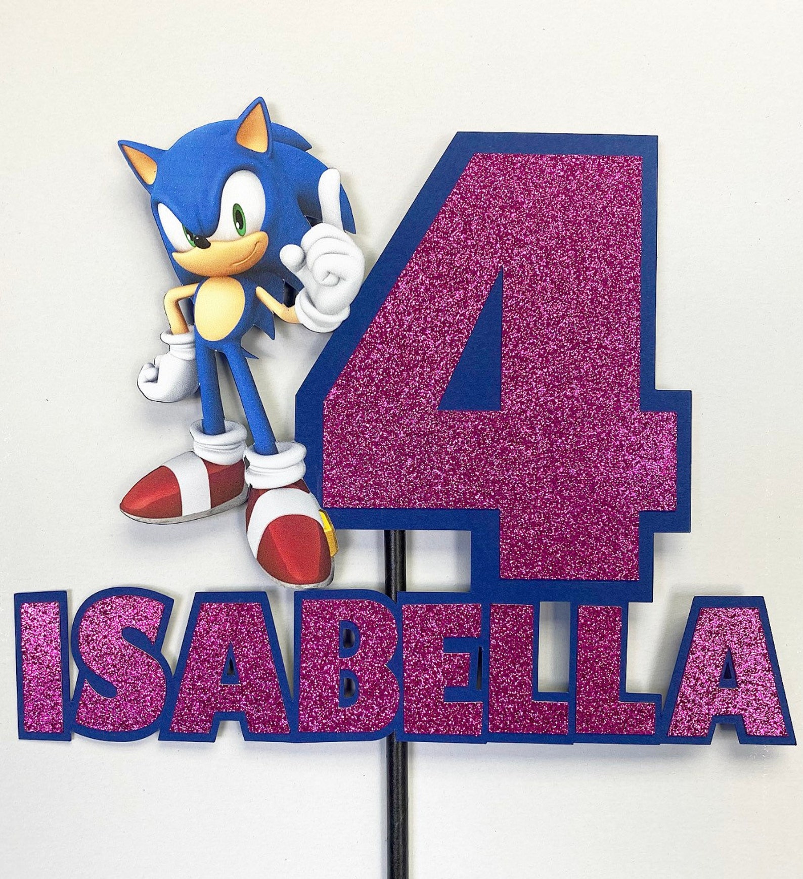 Sonic the Hedgehog Birthday Cake Topper Decoration | Etsy