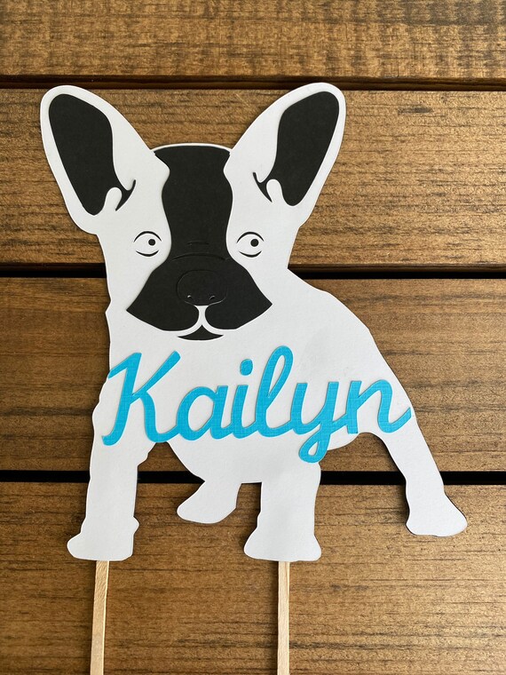Home & Hobby Frenchie Lovers Cake Topper Paper Insert Customizable ...