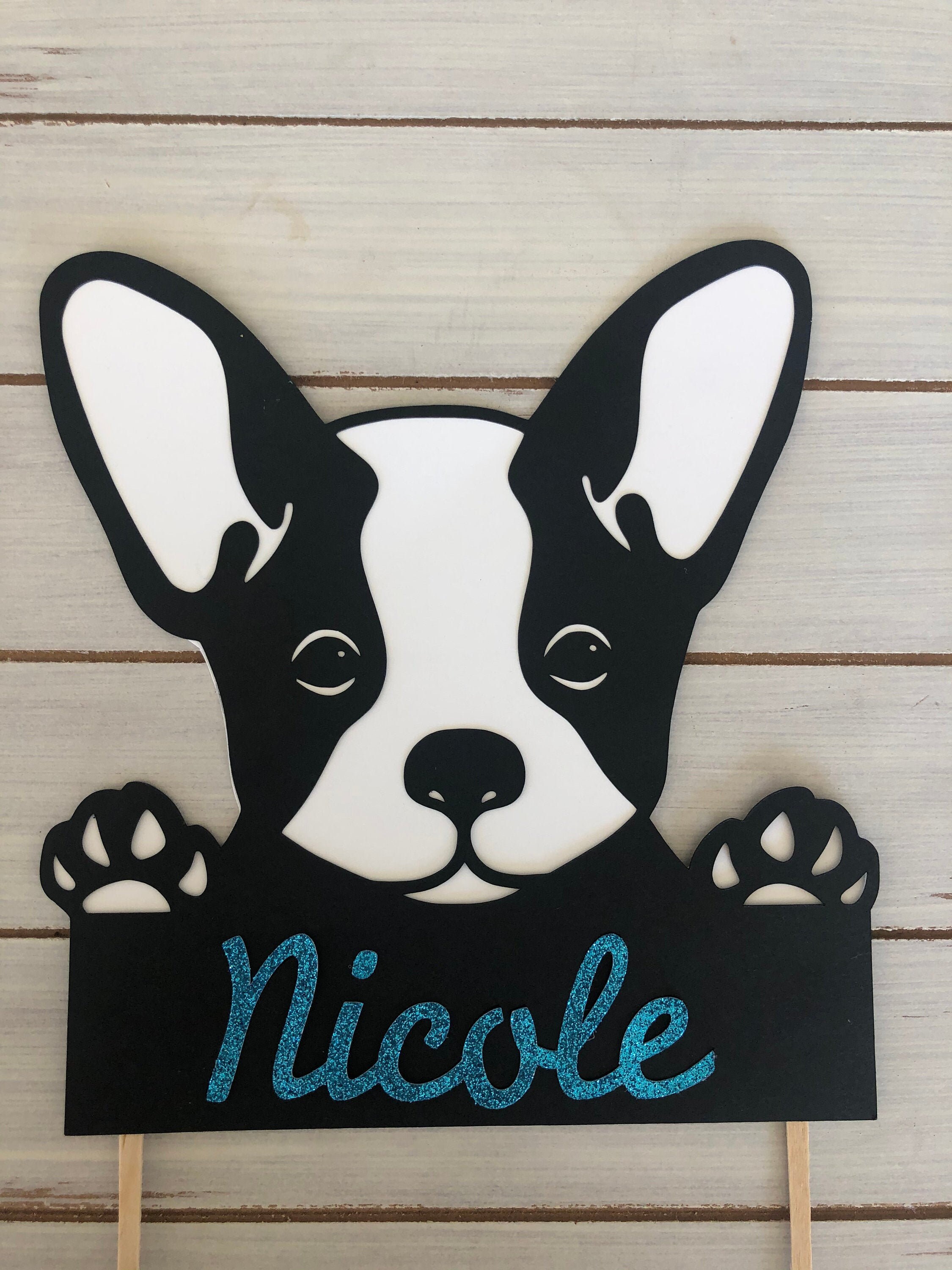 Home & Hobby Frenchie Lovers Cake Topper Paper Insert Customizable ...