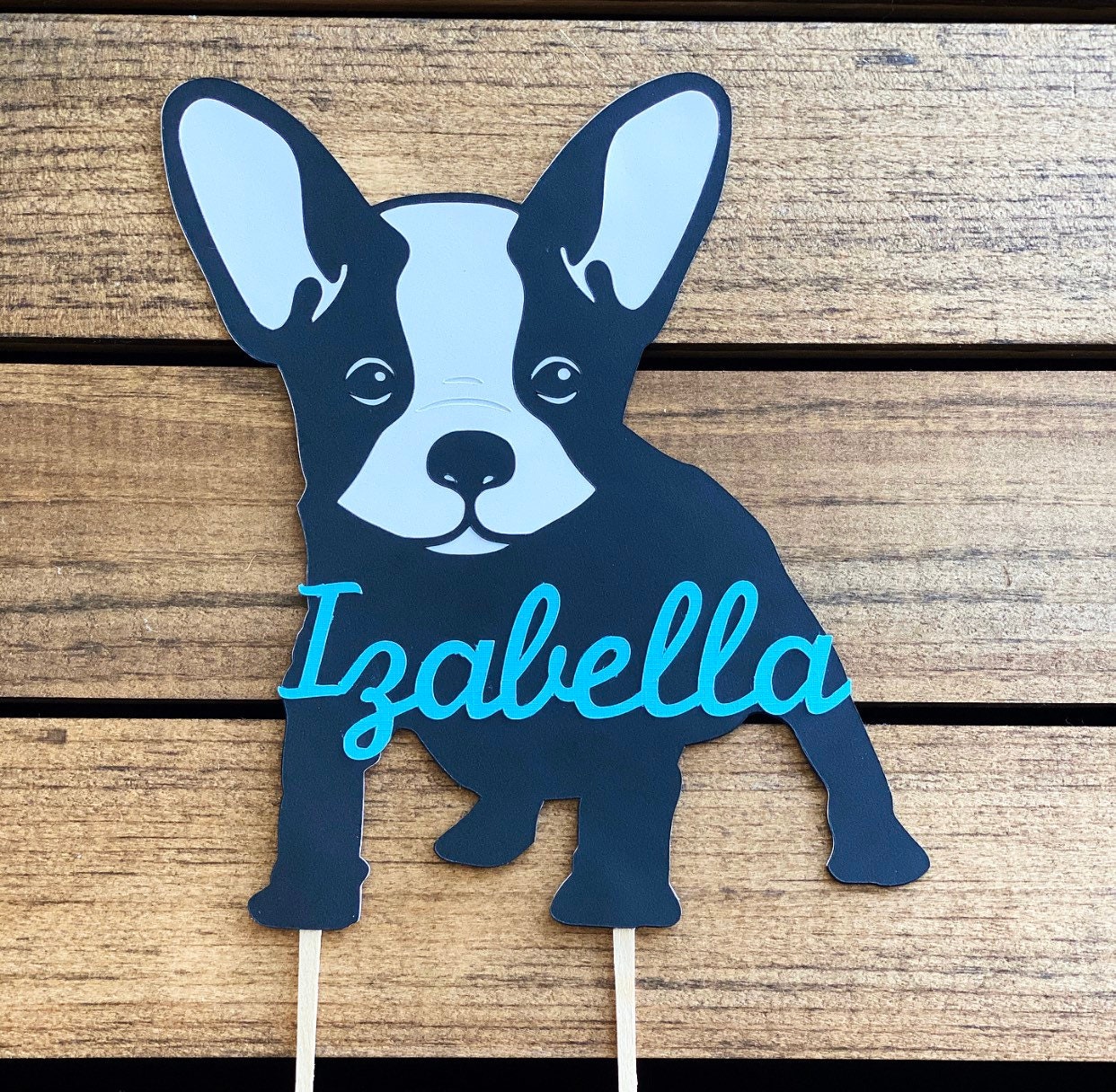 Home & Hobby Frenchie Lovers Cake Topper Paper Insert Customizable ...