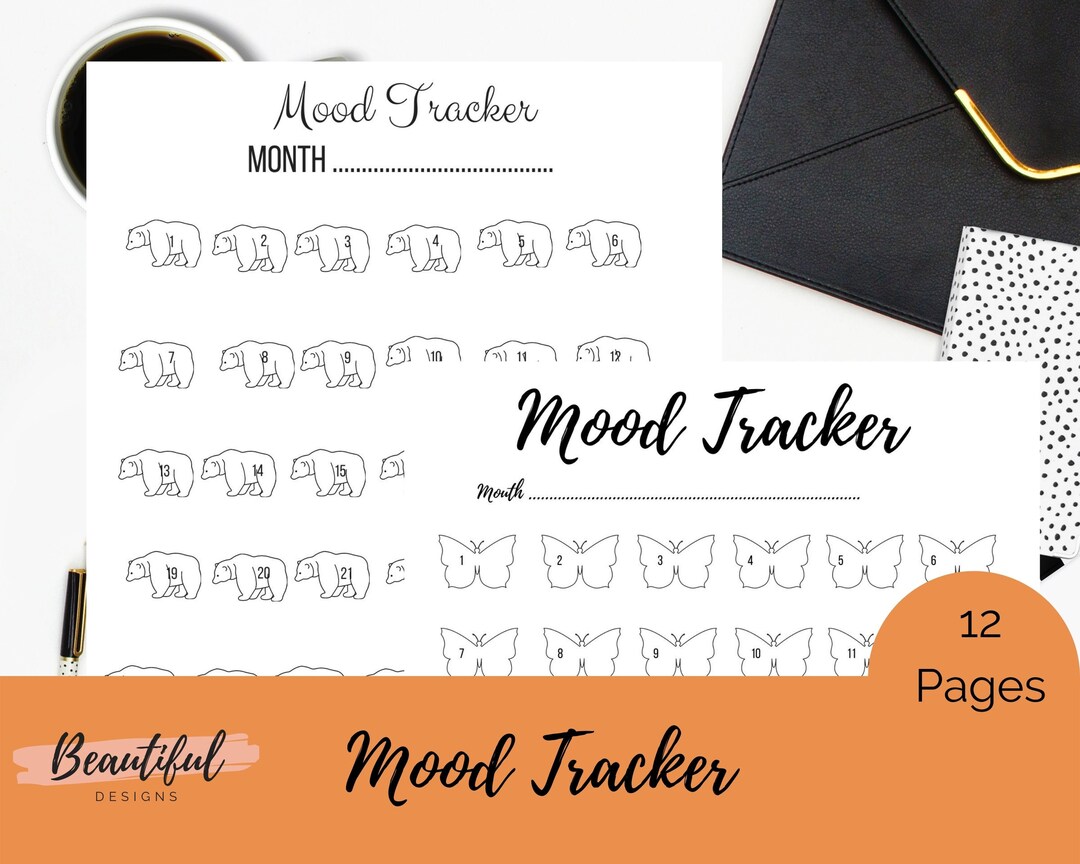 Printable Mood Tracker Monthly Tracker Bullet Journal Bundle - Etsy
