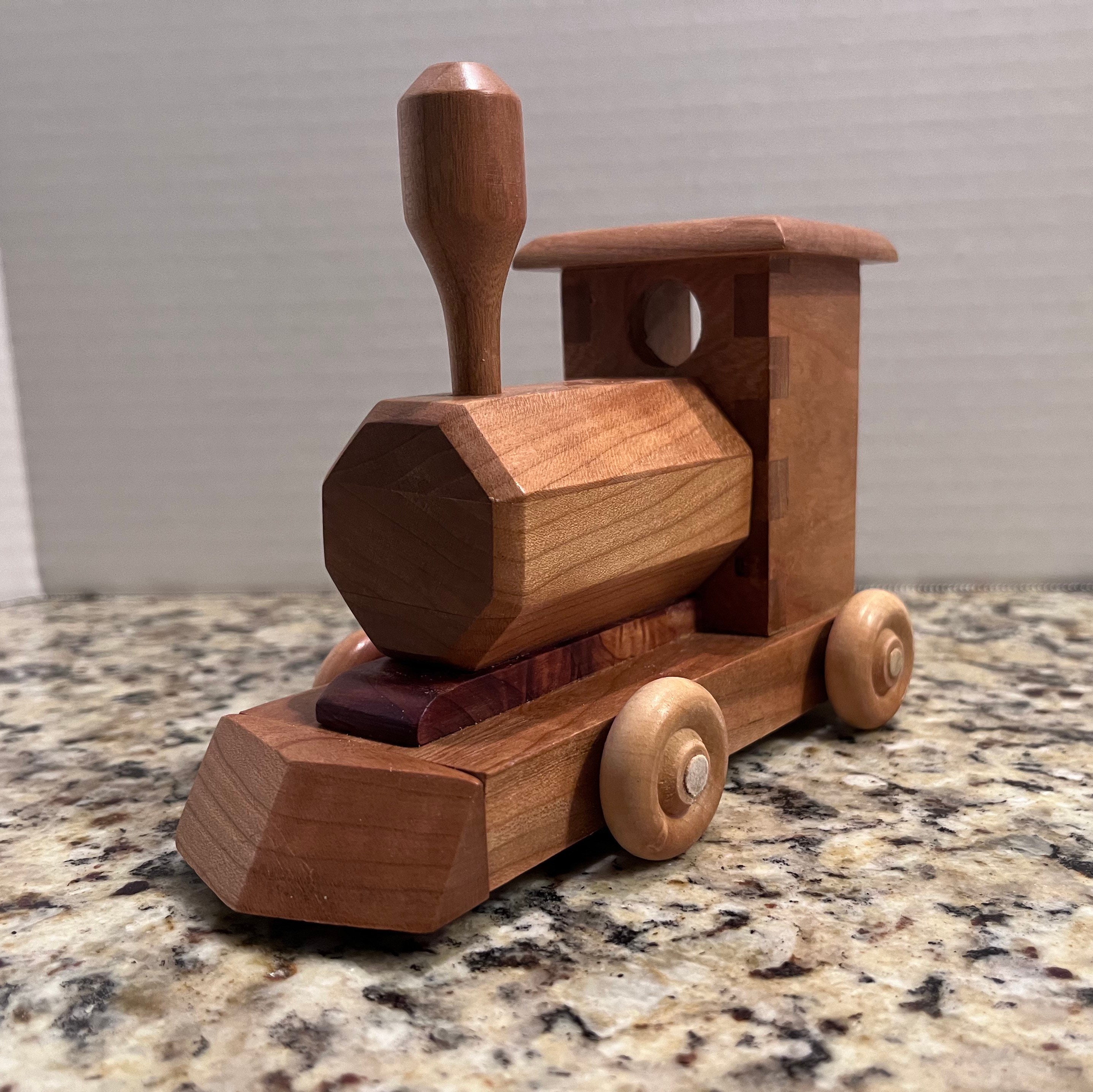 Five Car Handmade Wooden Train - Etsy