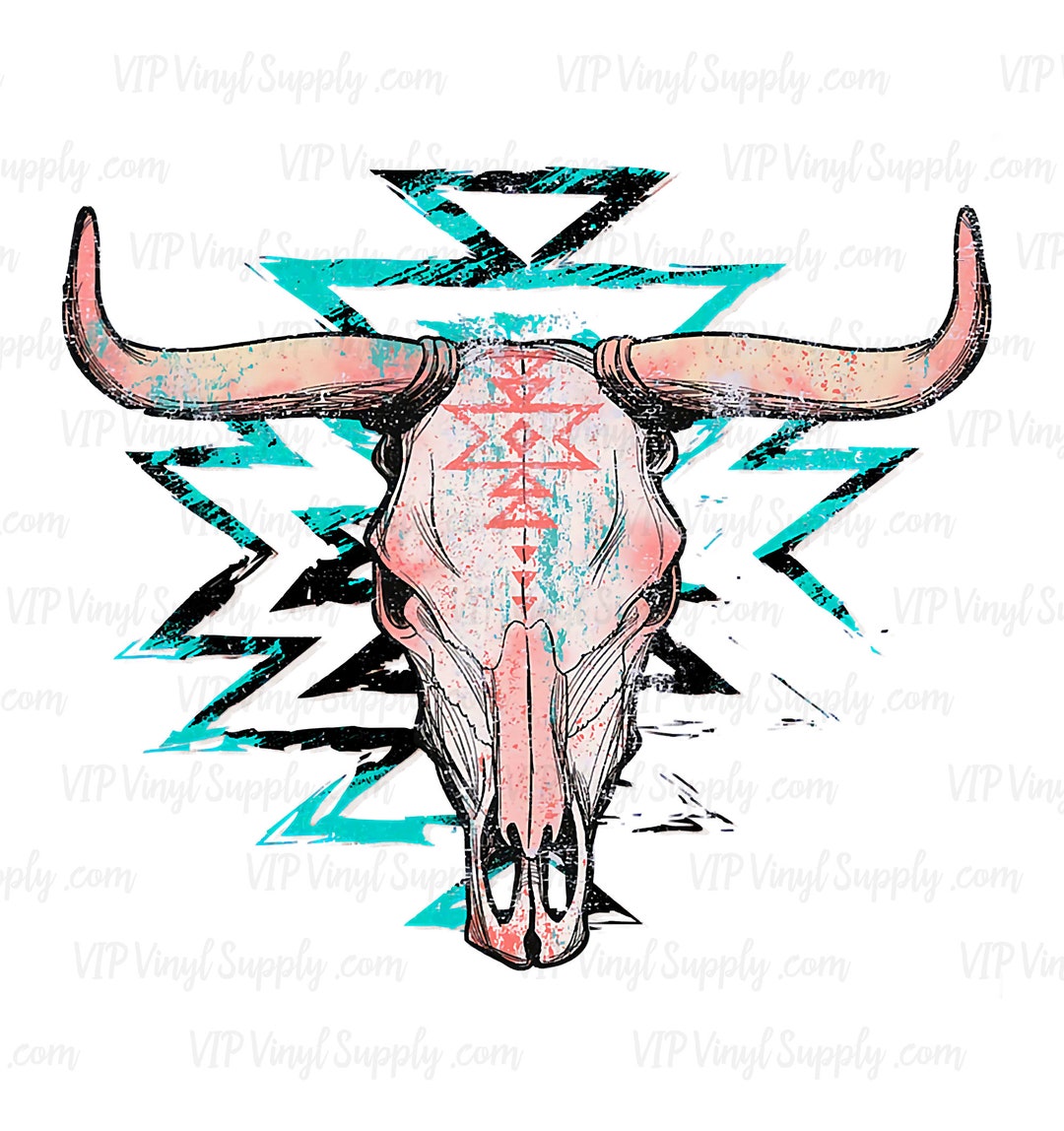 Western Cow Skull Sublimation Transfers | Ready to Press Sublimation T ...