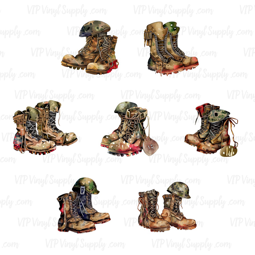 Military Boots Sublimation Transfer Bundle Ready to Press Sublimation T ...