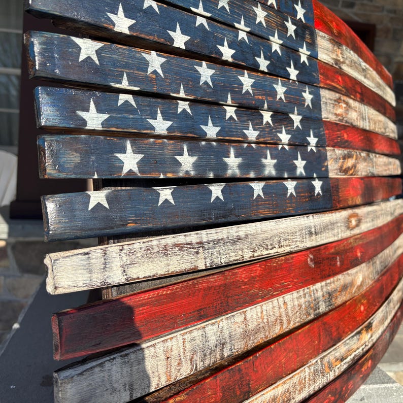 Authentic Reclaimed Whiskey Barrel Flag - Etsy