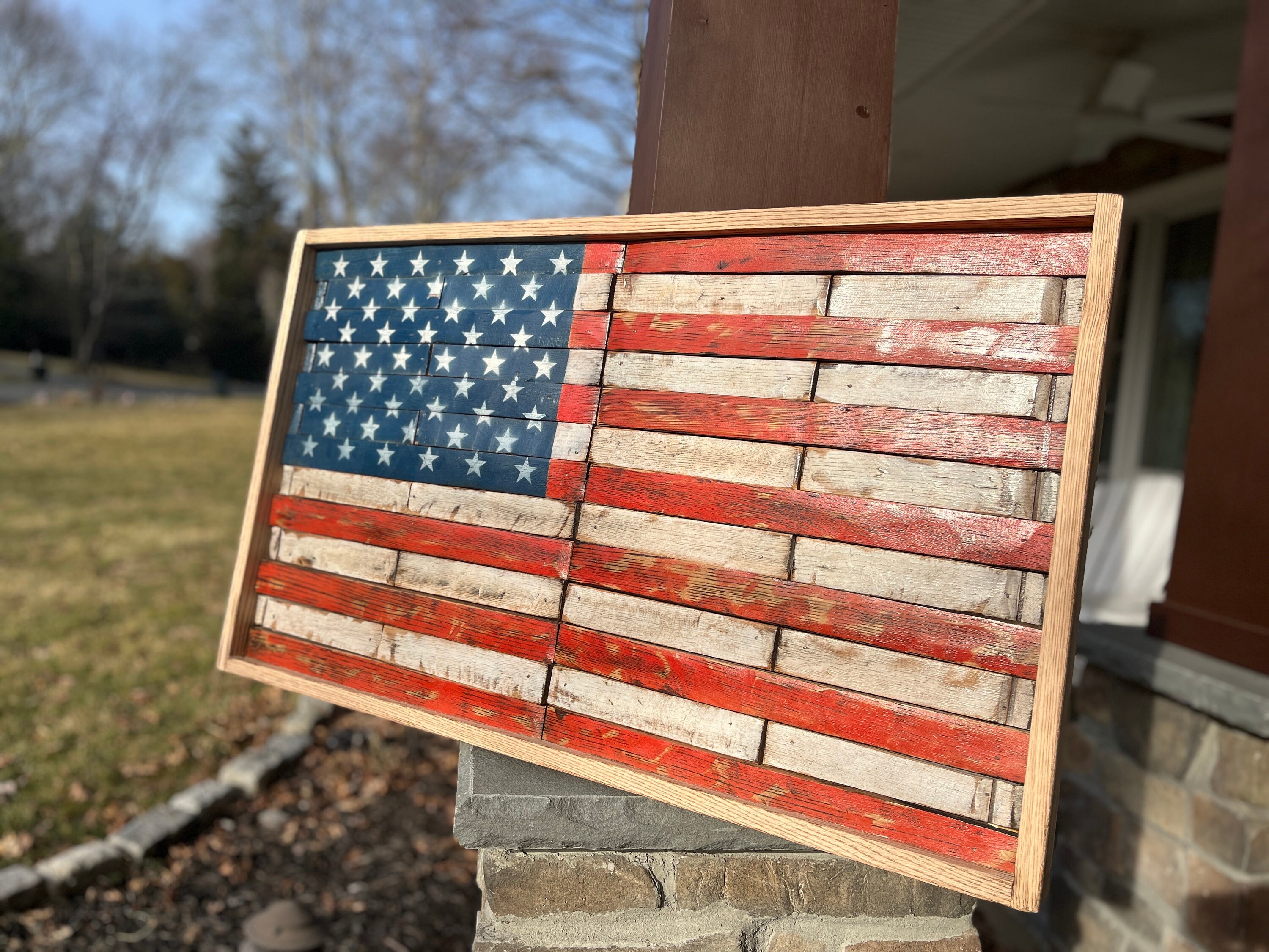 American Flag From Whiskey Barrell Staves - Etsy
