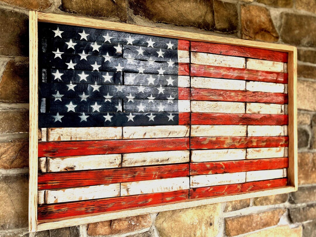 American Flag From Whiskey Barrell Staves - Etsy