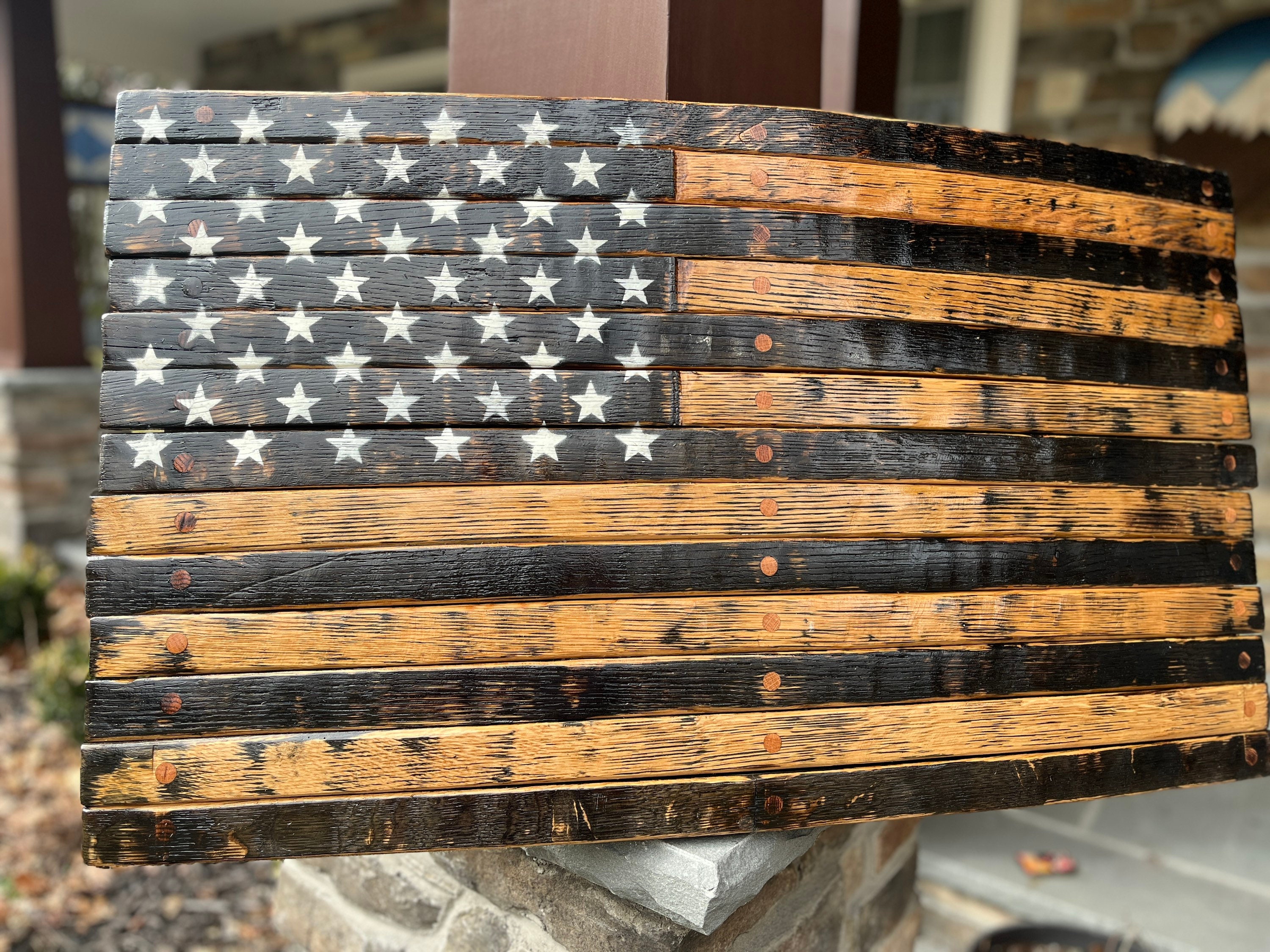 Reclaimed Whiskey Barrel Flag - Etsy