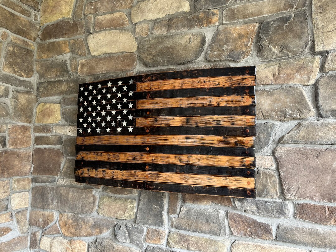 Reclaimed Whiskey Barrel Flag - Etsy