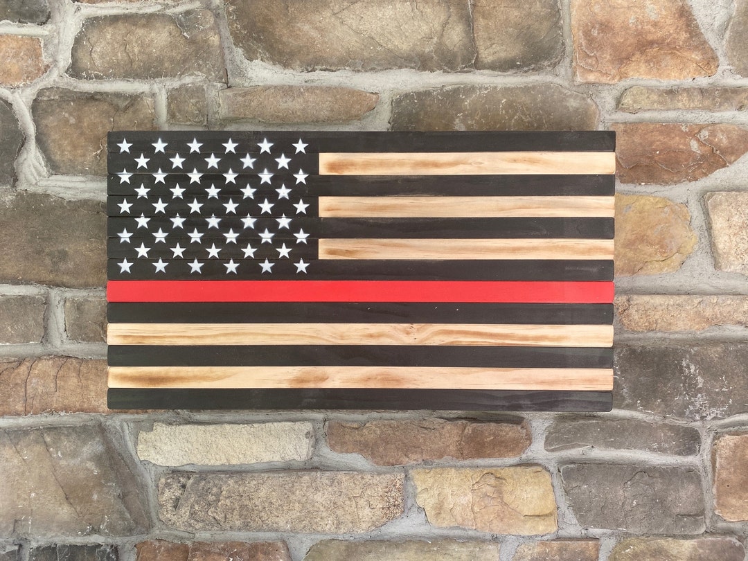 Medium Thin Red Line Flag - Etsy