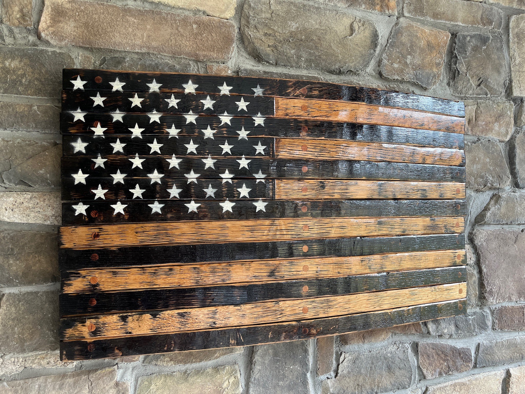 Reclaimed Whiskey Barrel Flag - Etsy