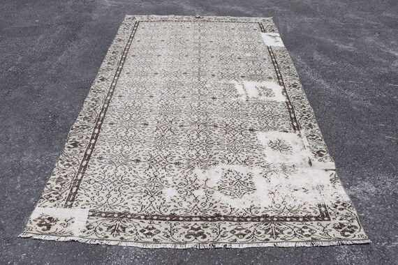 Distressed Rug Antique Rug 9.7'x5.7' Vintage Rug - Etsy