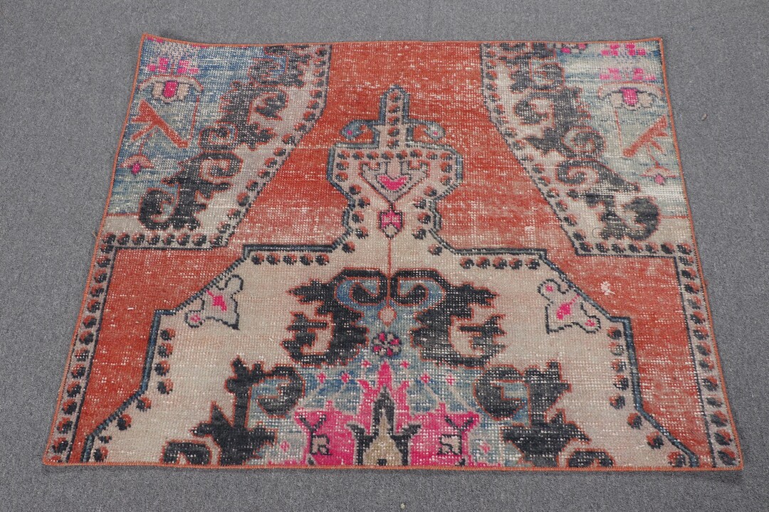 Vintage Rug, 3x4 Small Rugs, Turkish Rug, Oushak Rug, Rugs for Entry ...