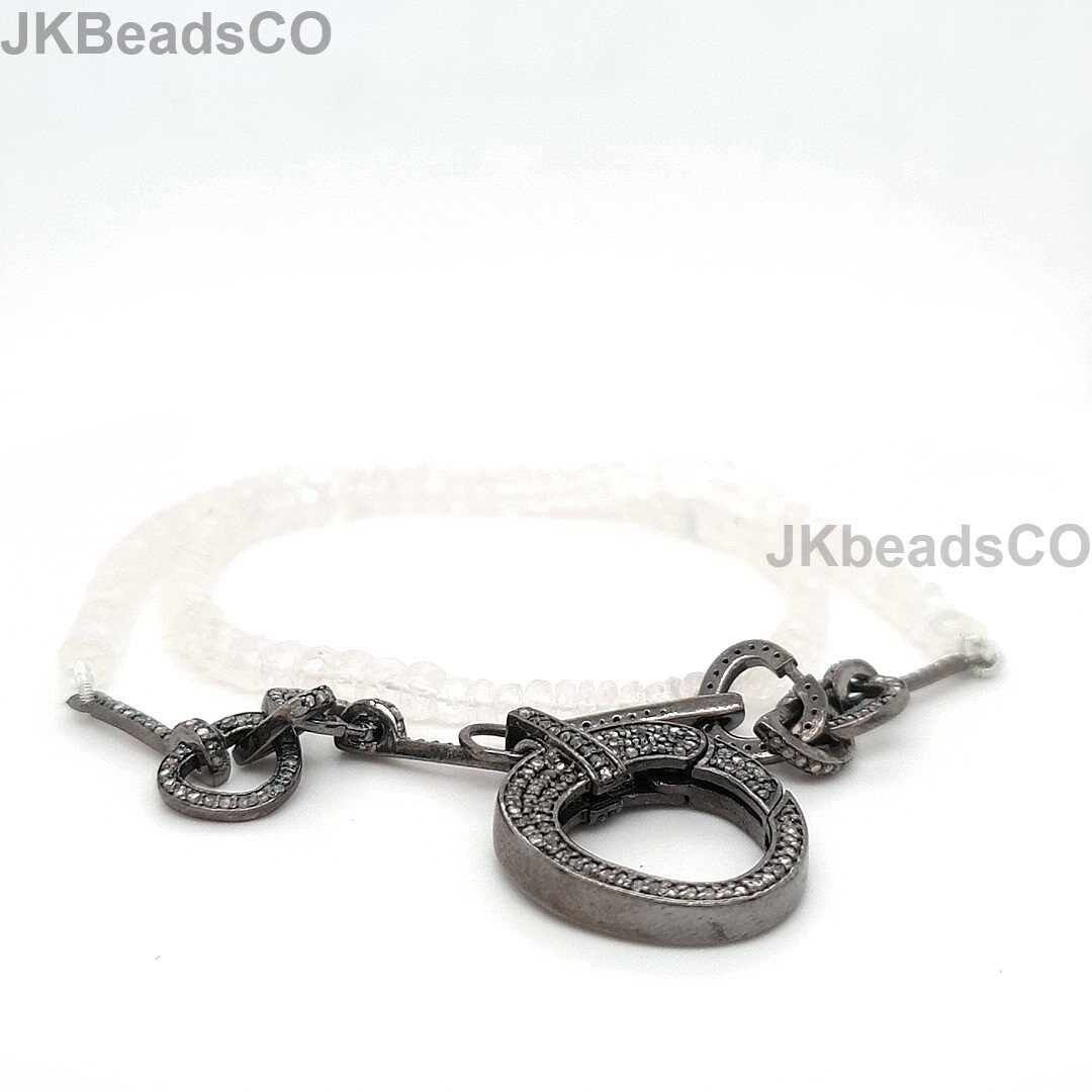 Diamond Clasp Necklace Moonstone Sterling Silver 925 Standard,link Size ...