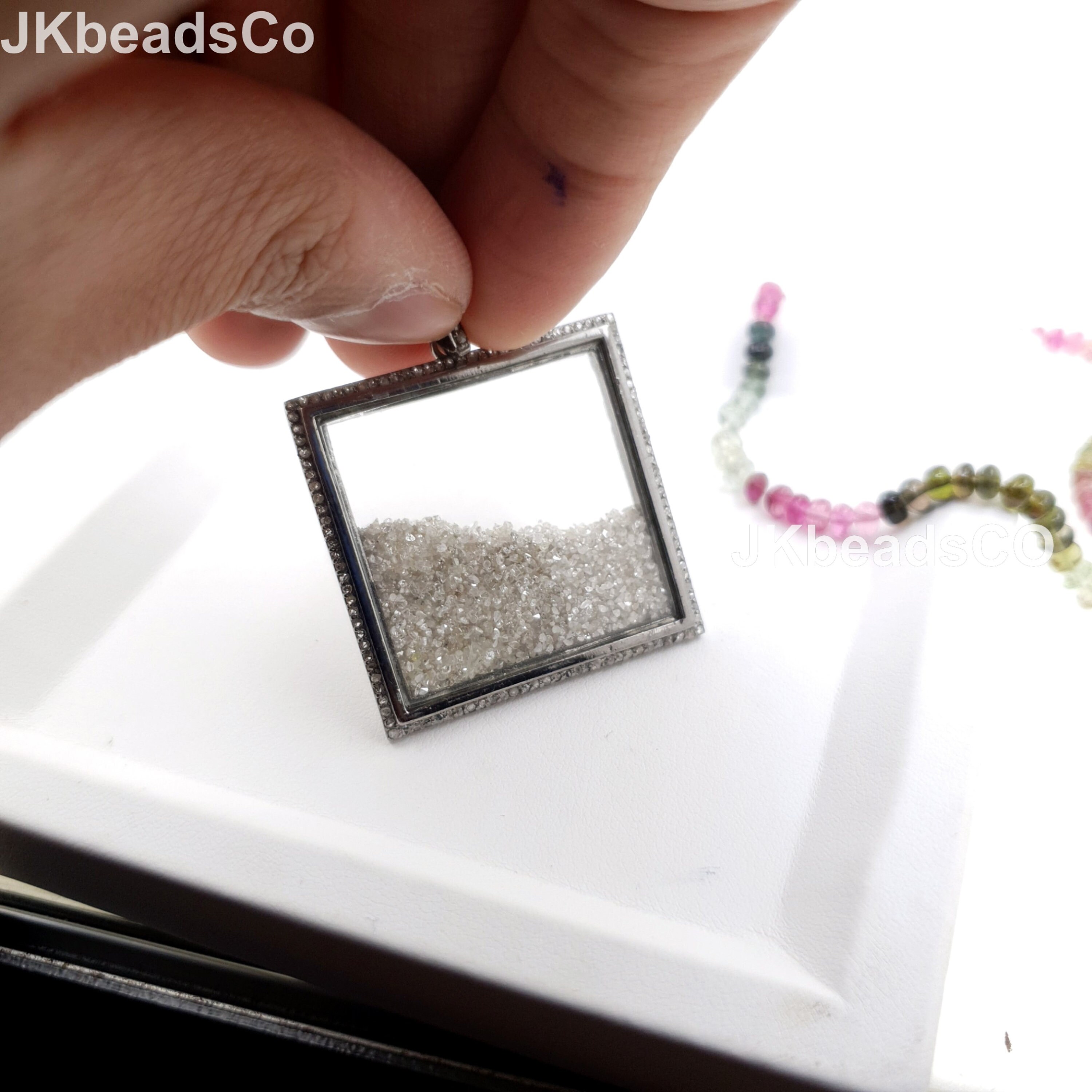 Diamond Shaker Pendant Pave Diamond Design Sterling Silver 925 - Etsy