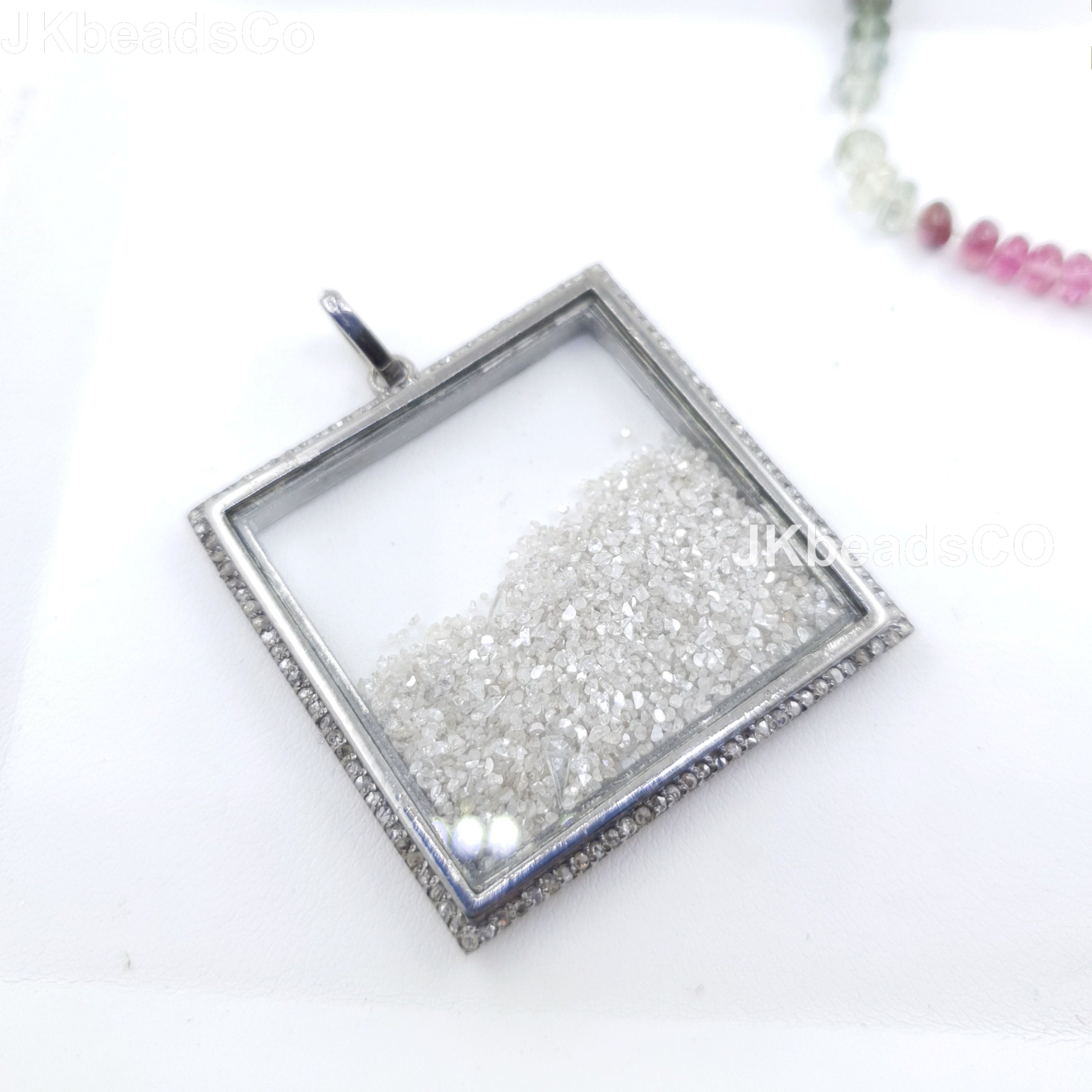 Diamond Shaker Pendant Pave Diamond Design Sterling Silver 925 - Etsy
