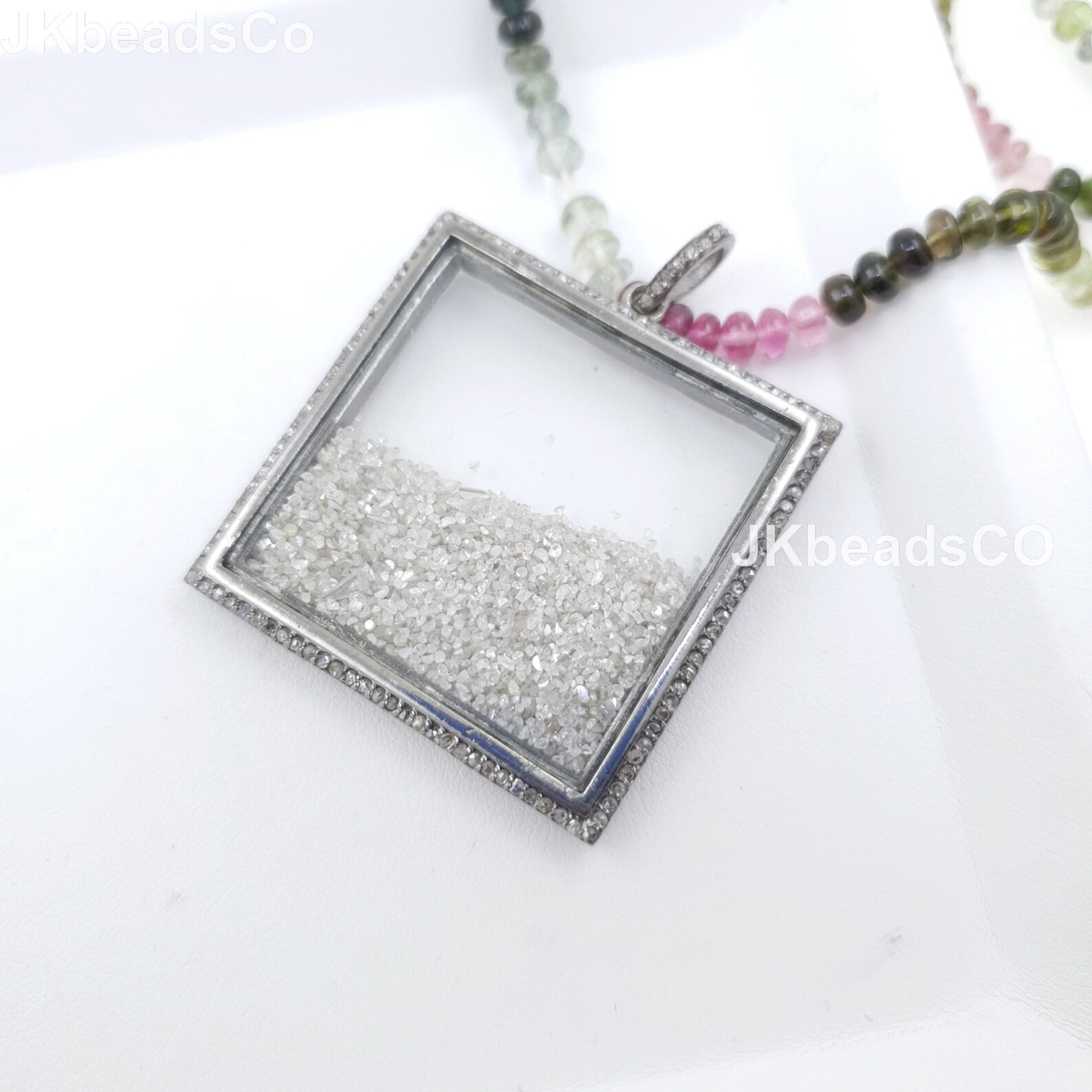 Diamond Shaker Pendant Pave Diamond Design Sterling Silver 925 - Etsy
