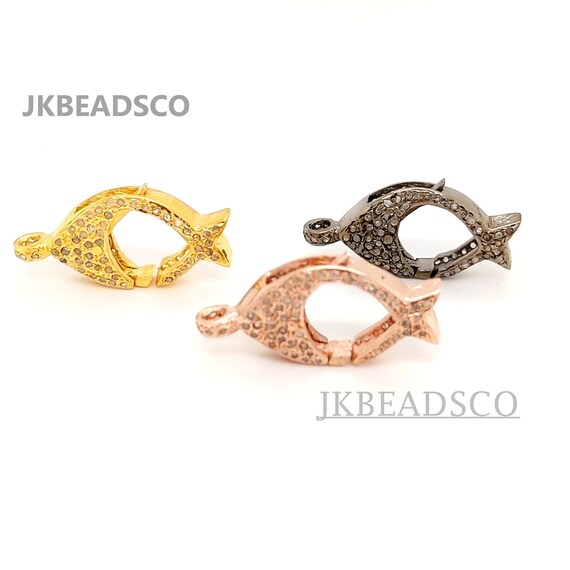 Antique Finish Fish Design Lobsters Double Sided Pave Diamonds - Etsy