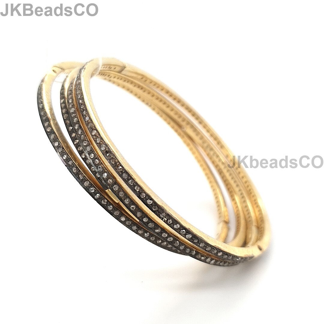 Single Line Diamond Classic Bangles Hinge to Open and Close Fits All ...