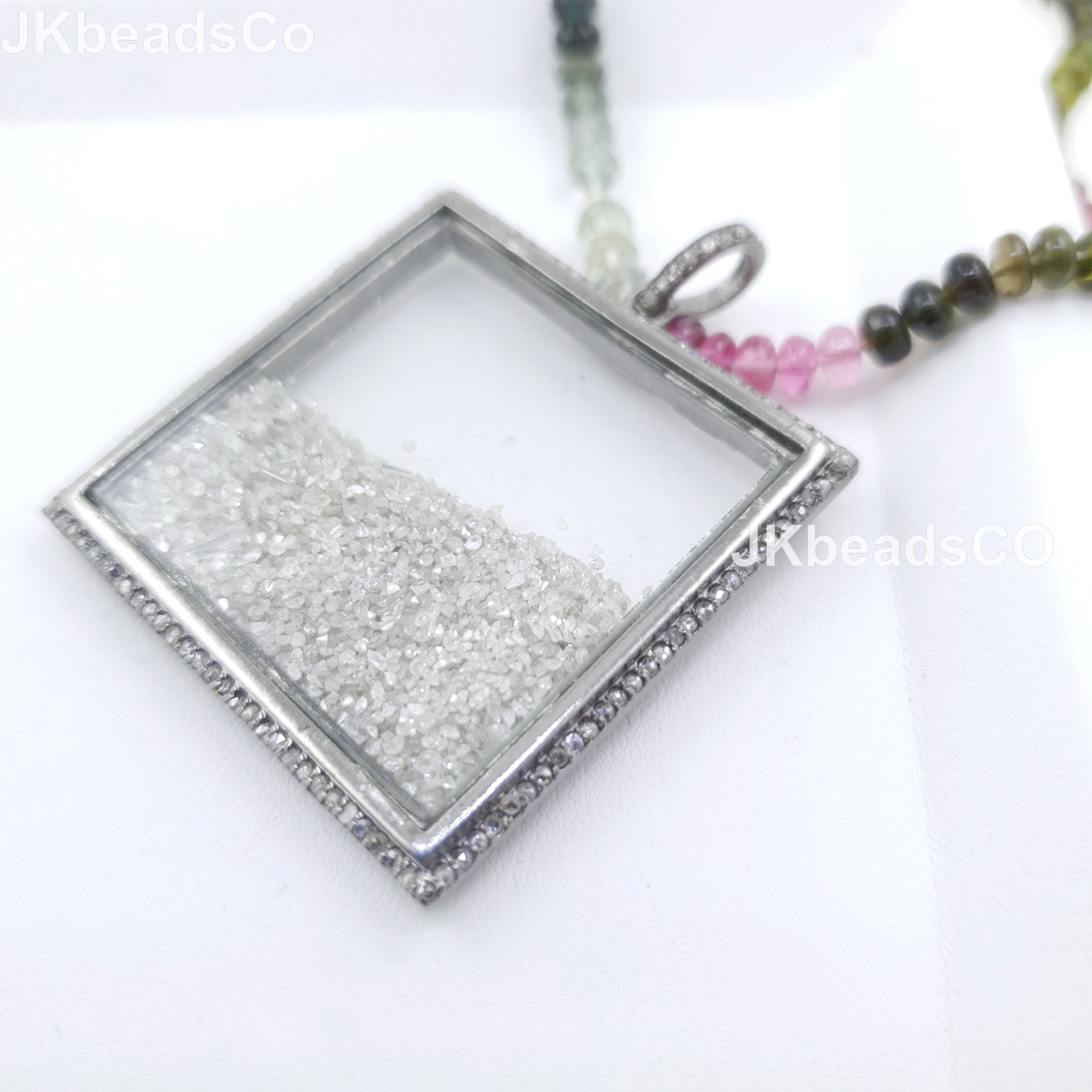Diamond Shaker Pendant Pave Diamond Design Sterling Silver 925 - Etsy