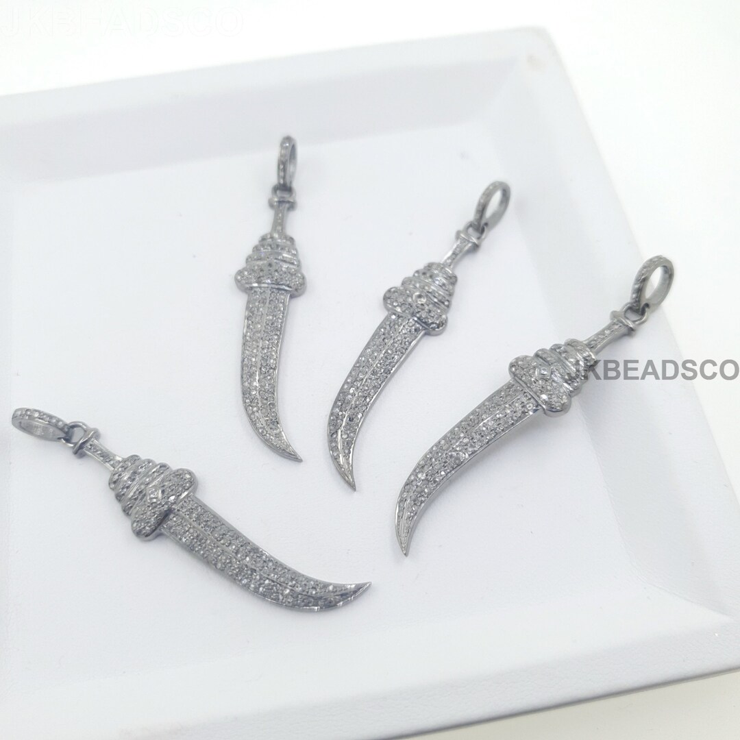 Sword Pendant Diamond Silver Findings Sterling 925 Standard,size ...