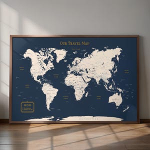 Push Pin World Map – Personalized Travel Map Wall Art – Custom Map With ...