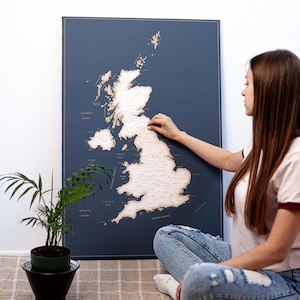 UK Push Pin Map – England Travel Wall Art, Personalized United Kingdom ...