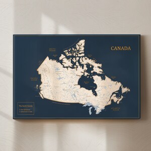 Canada Push Pin Map, Large Wall Art Map, Canada Travel Map, Custom Gift ...