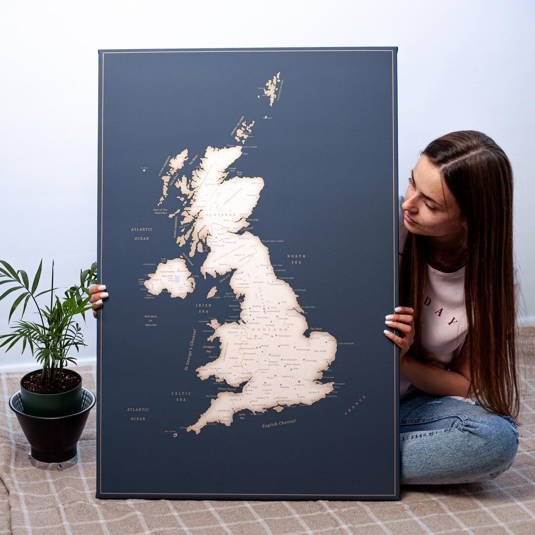 Large UK Ireland Push Pin Map – Personalized British Isles Travel Gift ...