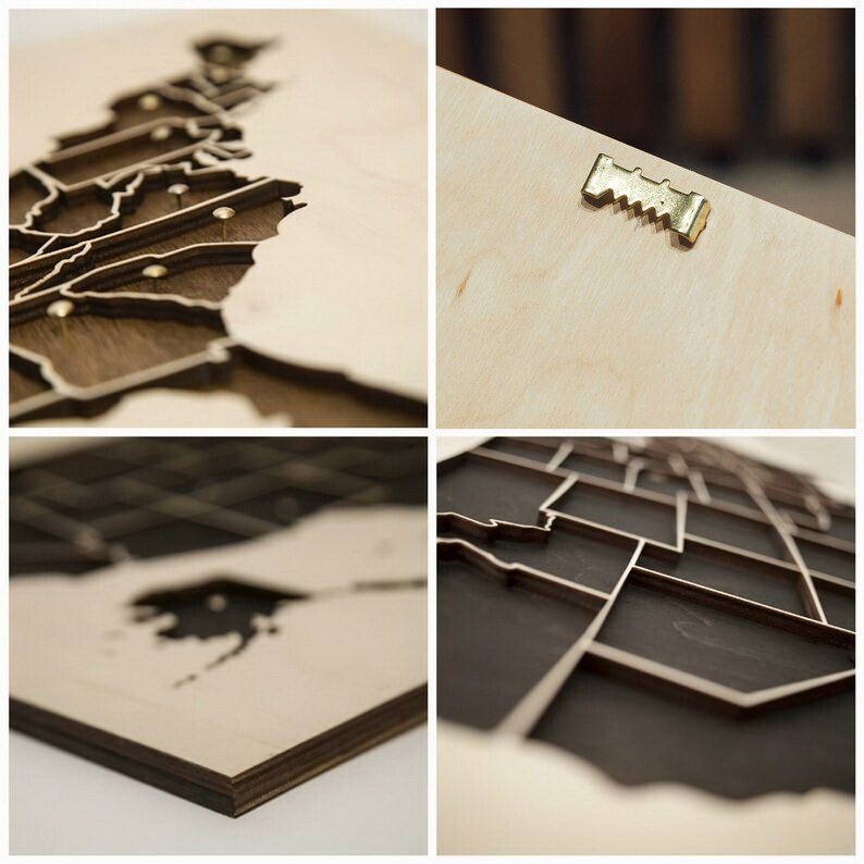 Wooden Us Map Wooden Wall Art Maps Wooden Usa Map - Etsy