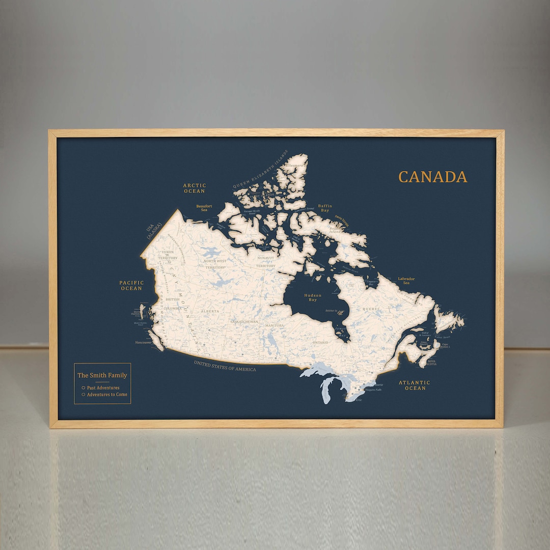 Canada Push Pin Map, Large Wall Art Map, Canada Travel Map, Custom Gift ...