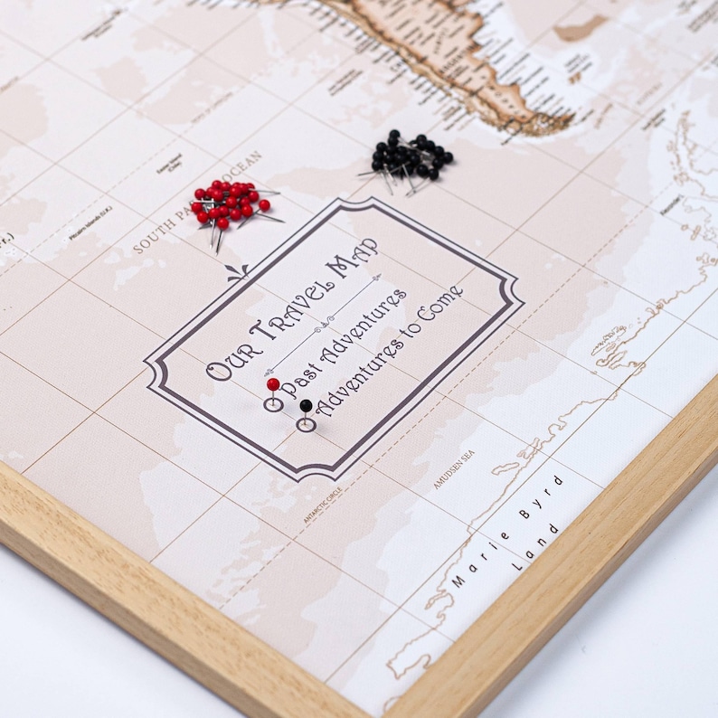 Custom Push Pin World Map - Personalized Design Travel Map - Etsy