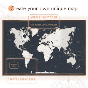 Push Pin World Map Canvas – Framed Travel Pin Board Wall Art - Etsy