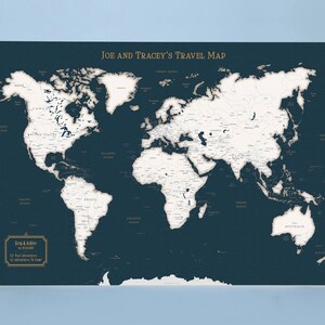 Push Pin World Map, Framed Large Travel Map With Pins - Etsy