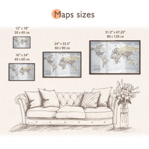 Push Pin World Map, Travel Framed Personalized Map - Etsy