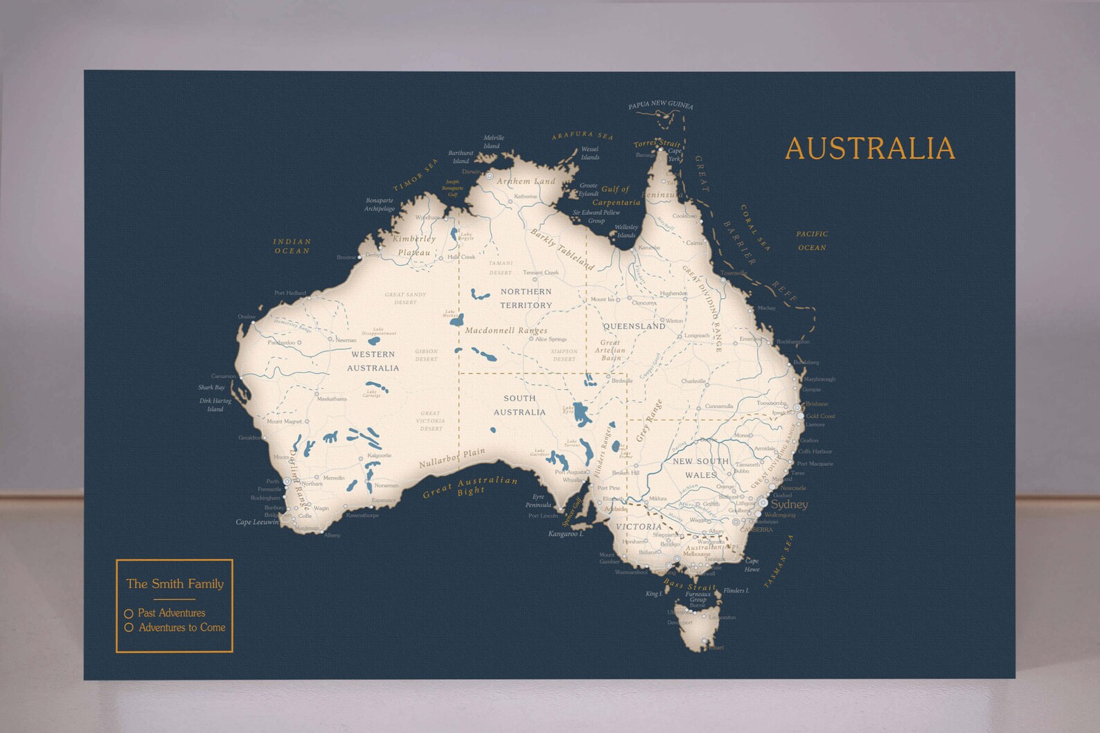 Australia Push Pin Map Australia Pin Map Personalised Push - Etsy