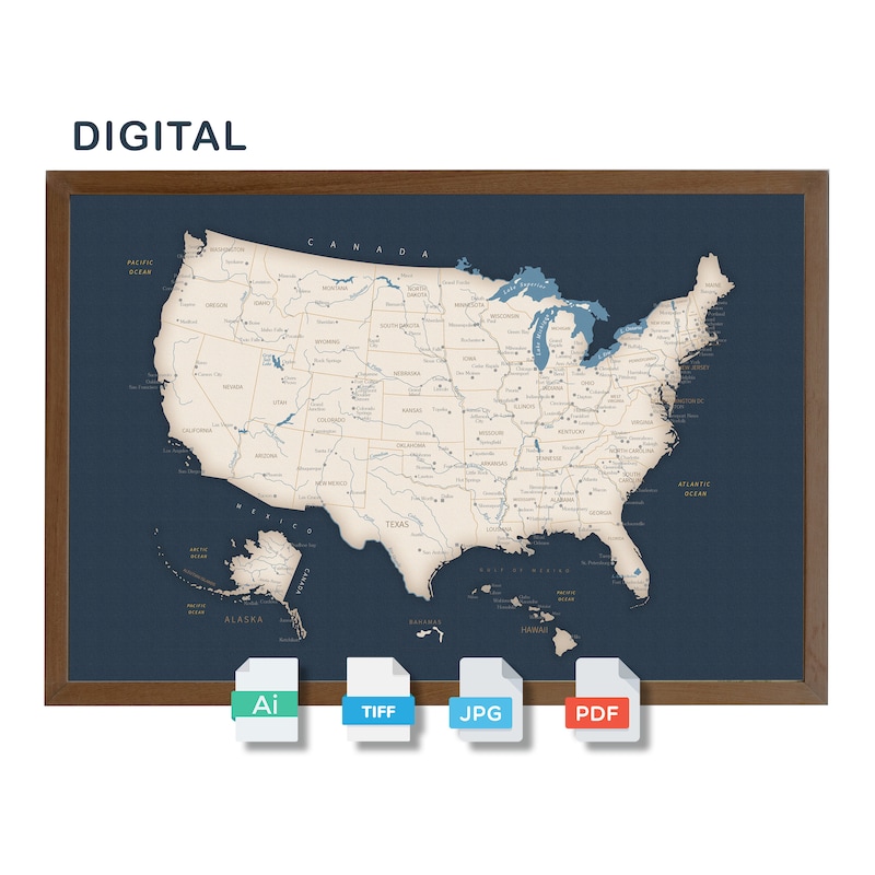 Printable Us Map - Etsy