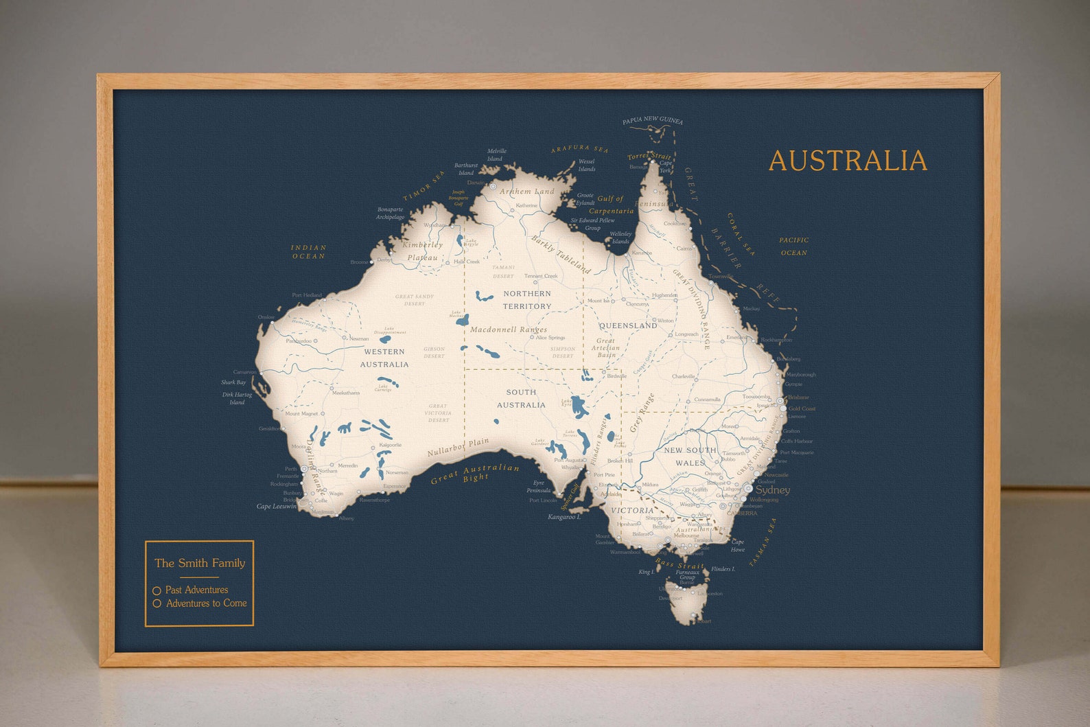 Australia Push Pin Map Australia Pin Map Personalised Push - Etsy