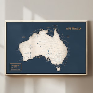 Custom Australia Map, Push Pin Australia Map, Australia Pin Board Map ...