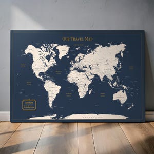 Push Pin World Map – Personalized Travel Map Wall Art – Custom Map With ...