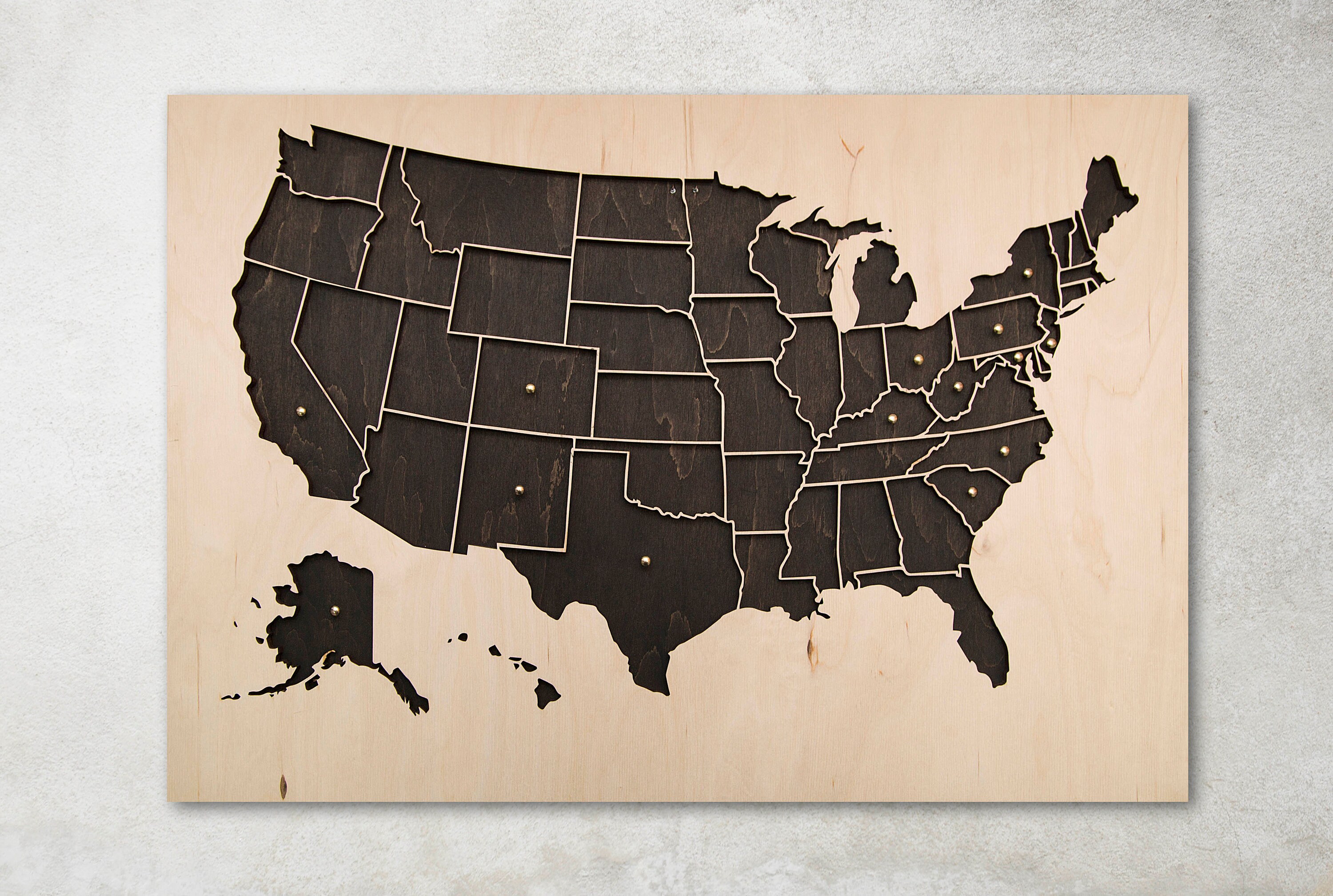 Custom Wooden Map Home Design Map Push Pin Wooden Map - Etsy