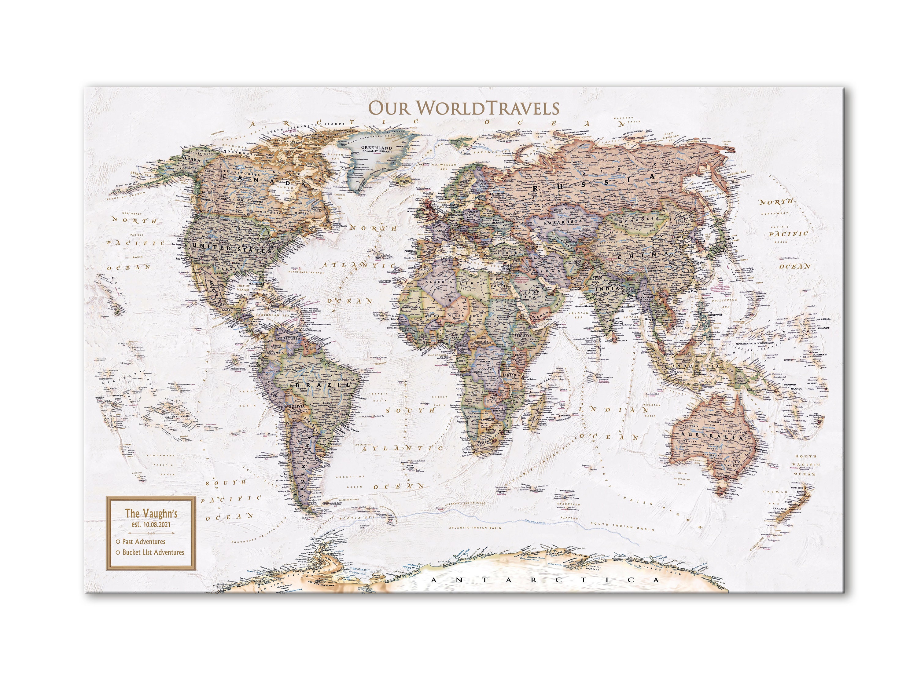 Personalized World Maps Push Pin Map Map to Mark Travels | Etsy