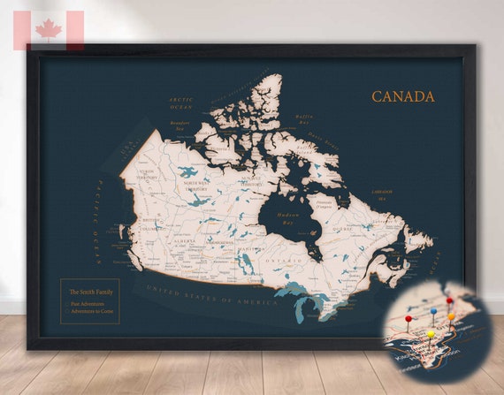 Canada Map Canada Pin Map Push Pin Map of Canada Canada - Etsy