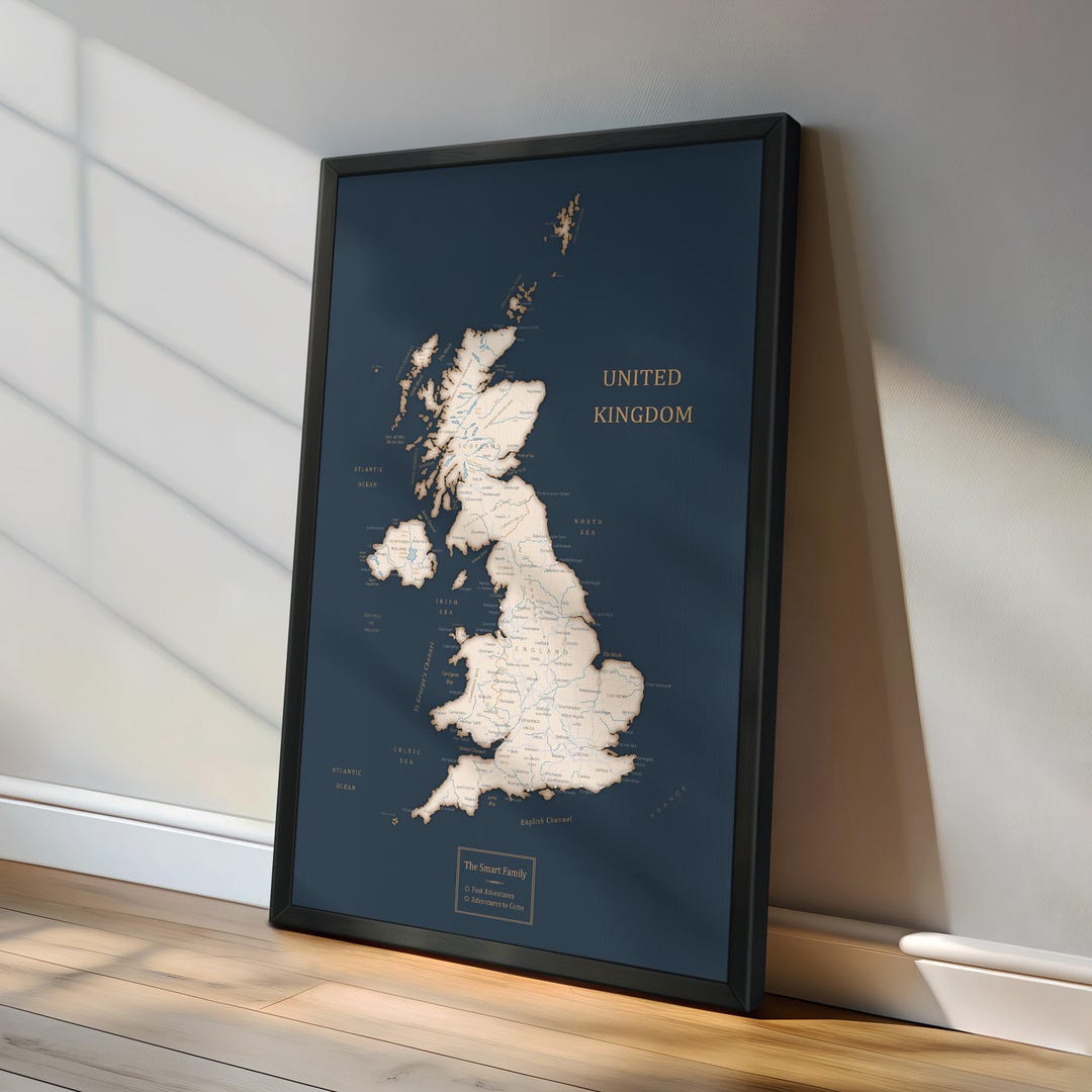 United Kingdom Push Pin Map, Custom Map of England, UK Travel Map - Etsy