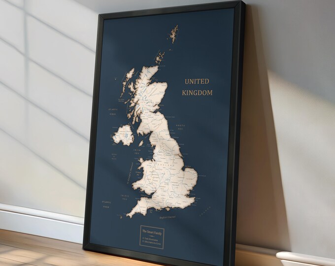 Push Pin UK & Ireland Map With Counties - High Detailed British Islands ...