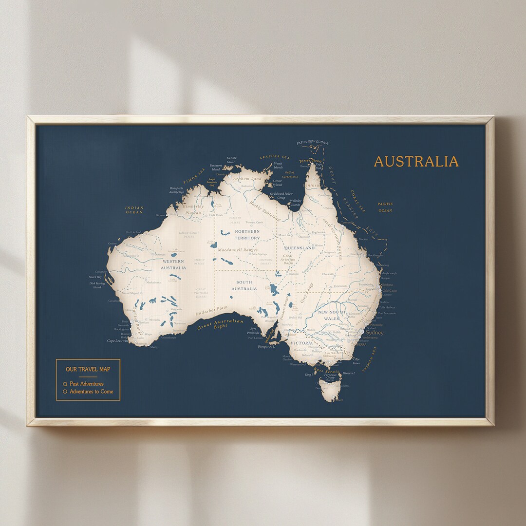 Australia Push Pin Map, Australia Pin Map, Personalised Push Pin Map ...