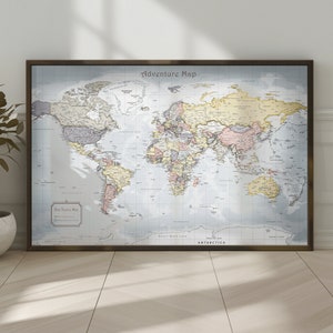 Push Pin World Map, Travel Framed Personalized Map - Etsy